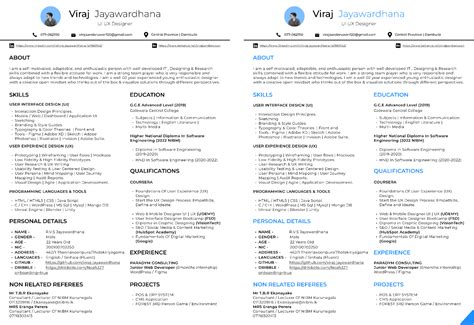 Informative Ui Ux Resume Template Figma