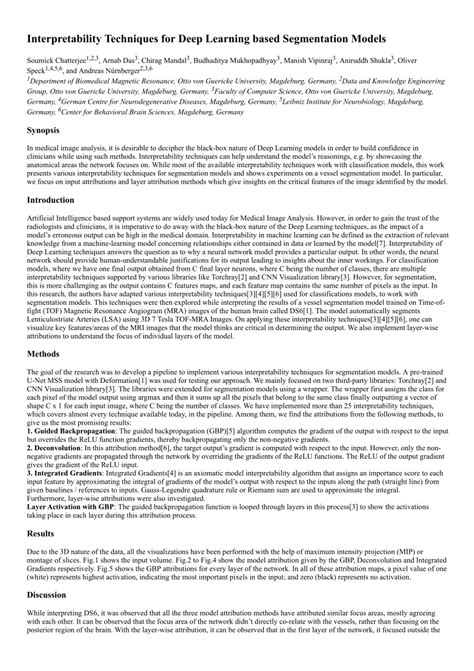 Pdf Interpretability Techniques For Deep Learning Based Segmentation