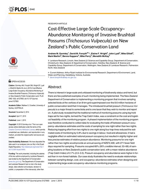 pdf cost effective large scale occupancy abundance monitoring of