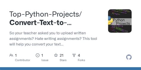 Github Top Python Projectsconvert Text To Handwriting So Your