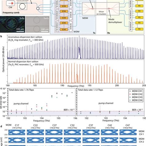 on chip interconnect wdm mdm data transmission with microcombs a data