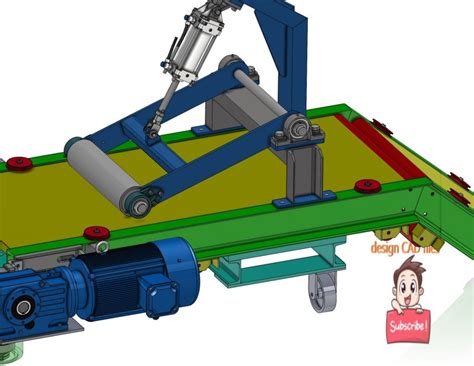 Industrial 3d Model Pressure Roller Rotating Conveyor Machine World