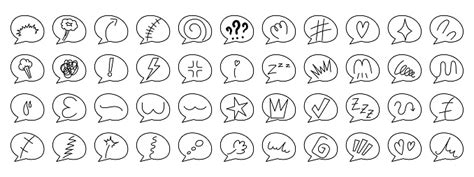 말풍선이 있는 손으로 그린 애니메이션 만화 디자인 요소 화살표 반짝임 표정 기호의 만화 모음 벡터 일러스트 레이 션 가리키기에 대한 스톡 벡터 아트 및 기타 이미지 Istock