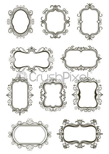 Vintage Border Frame Icons Stock Vector 6728767 Crushpixel