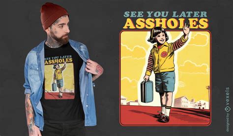 Farewell Humor T Shirt Design Psd Editable Template