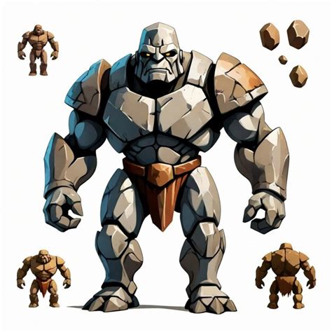 Golem Vector Set White Background Isolated Premium Ai Generated Vector