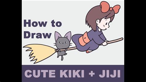How To Draw Cute Kiki Jiji From Kikis Delivery Service Kawaii Chibi Drawing Tutorial