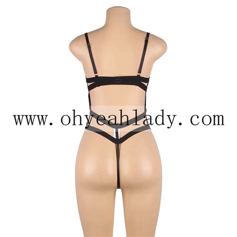 Wholesale Sexy Erotic Women Latex Black Sexy Cut Out Bondage Sexy