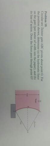 Solved Problem 10 Circular Are Tainter Gate ABC Pivots Chegg
