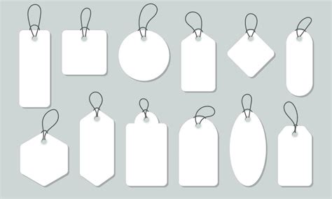 Blank White Paper Price Tags Or T Tags In Different Shapes Price