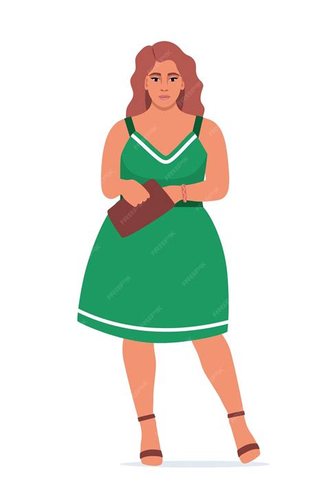 Premium Vector Body Positive Woman Plus Size Female Character