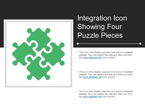 Integration Icon Showing Four Puzzle Pieces Graphics Presentation