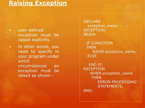 Different Kinds Of Exception In Dbms Pptx