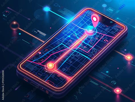 Create An Image Depicting A Modern Gps Navigation Interface On A Digital Device Showcasing A