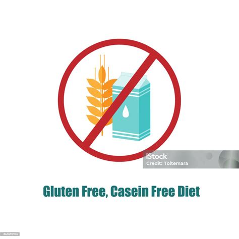 글루텐과 카 세 인 무료 아이콘입니다 우유와 밀 귀의 팩 Crosed 부호 자폐증 간 질 정신 분열 증 그리고 다른 두뇌 문제를 가진 사람들을 위한 도움이 될 수 있는