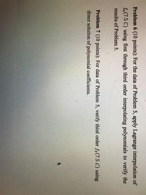 solved problem 6 10 points for the data of problem 5