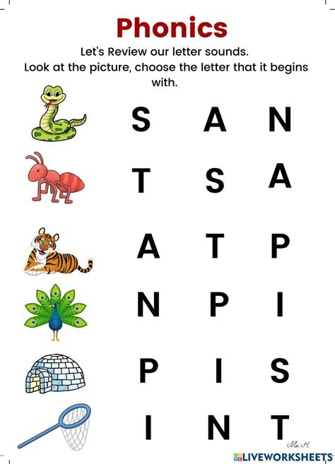 Satpin Phonics Worksheet For Grade 1