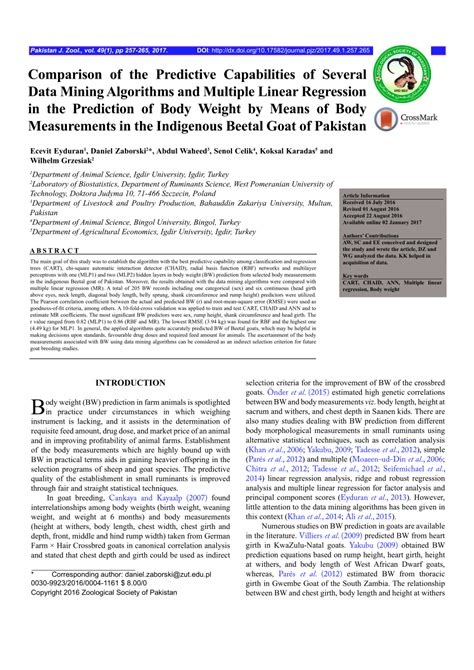 Pdf Comparison Of The Predictive Capabilities Of Several Data Mining Algorithms And Multiple