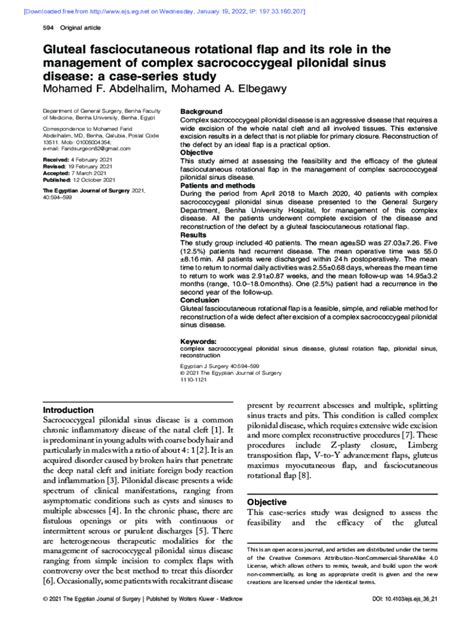 Fillable Online Gluteal Fasciocutaneous Rotational Flap And Its Role In