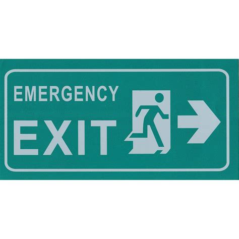 Emergency Exit Sign Sticker Tenstickers