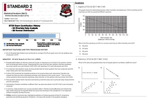 Bivariate Data Analysis Statistics Std2 S4 Hsc Exam Notes Studocu