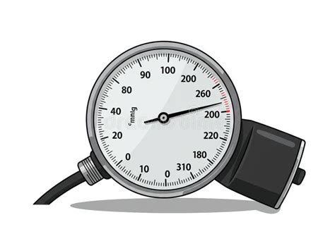 An Analog Sphygmomanometer Is Depicted Featuring A Circular Gauge With Black Stock Illustration