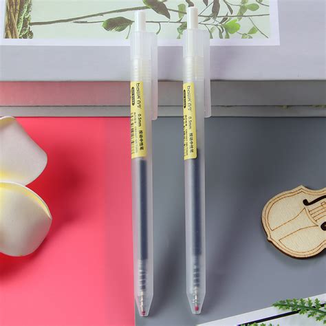 Bút Bi Mực Gel Thân Mờ Style Muji Ngòi mm Màu Đen Đỏ Viết đẹp đều Bấm Nút Shopee Việt Nam