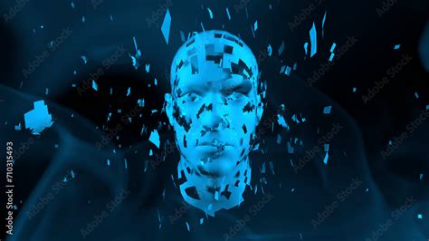 disappearing people human extinction head close up concept 3d