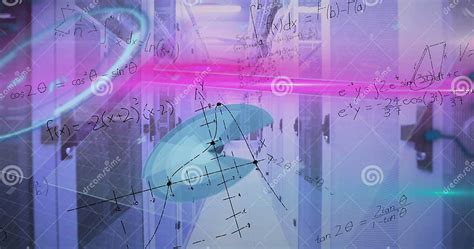 Image Of Mathematical Equations And Data Processing Against Computer