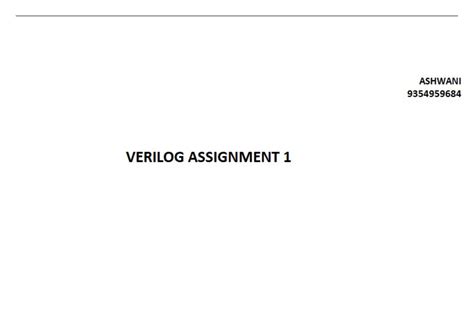 Verilog Coding Examples Of Digital Logic Circuits Verilog Stuvia Nl