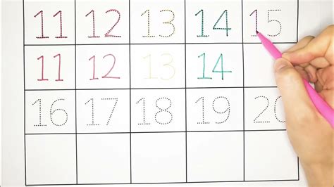 [숫자놀이] Counting Numbers 점선따라 11부터 20까지 숫자 쓰기 11 To 20 영어로 숫자 세기 및