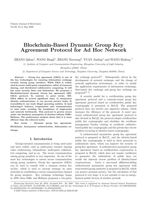 Blockchain Based Dynamic Group Key Agreement Protocol For Ad Hoc