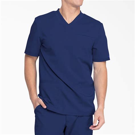Mens Balance V Neck Scrub Top Dickies Us Navy Blue