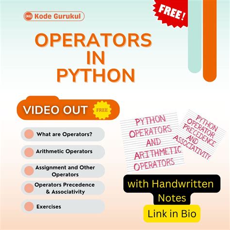 Kode Gurukul On Linkedin ️ Do You Know What Are Operators In Python