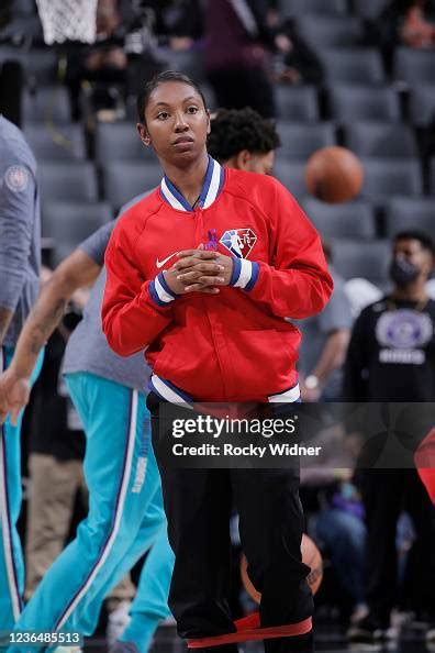Nba Referee Danielle Scott Looks On Prior To The Game Between The