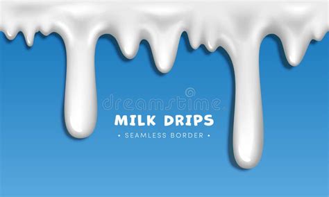 Dripping Milk Cream Liquid Ice Cream Stock Vector Illustration Of