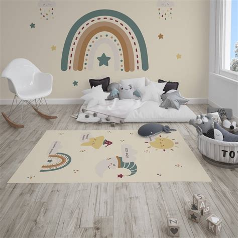 ست لوازم اتاق کودک سفارشی طرح رنگین کمان دلبند