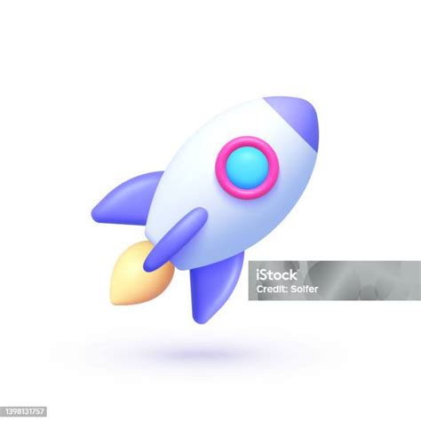 현실적인 로켓 3d 벡터 디자인 일러스트 레이 션 공간 미래 지향적 인 창조적 인 디자인 디자인 요소 0명에 대한 스톡 벡터