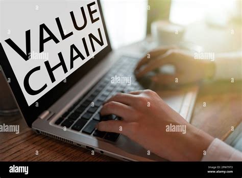 Writing Displaying Text Value Chain Business Showcase Business Manufacturing Process Industry