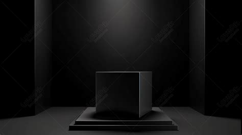 주목받는 검은 벽에 있는 추상 3d 큐브 연단 3d 배경 연단 배경 추상 배경 이미지 Hd 3d 연단 추상 배경 사진