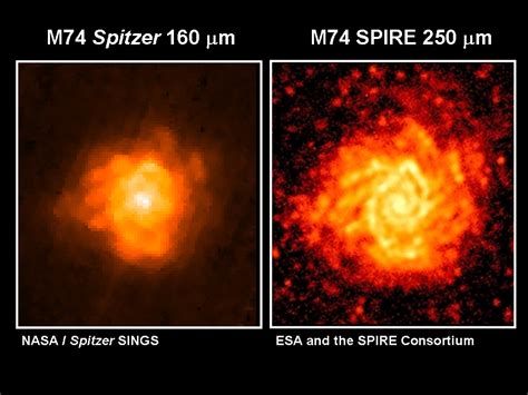 Spiral Galaxy M74 Herschel Space Observatory