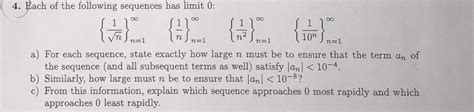 solved each of the following sequences has limit 0