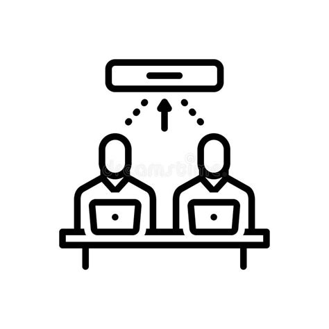 Black Line Icon For Facilitate Increase And Office Stock Vector Illustration Of Line