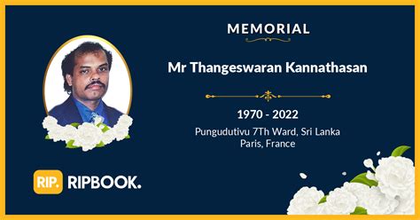 Late Thangeswaran Kannathasan Ripbook