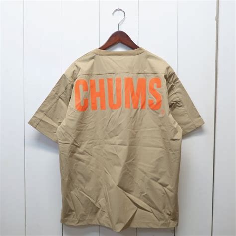 チャムスchums Airtrail Stretch Chums T Shirt Beige セレクトショップグリーリー