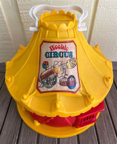 Weeble Wobble Circus Tent Play Toy Hasbro Red Yellow Vintage Etsy