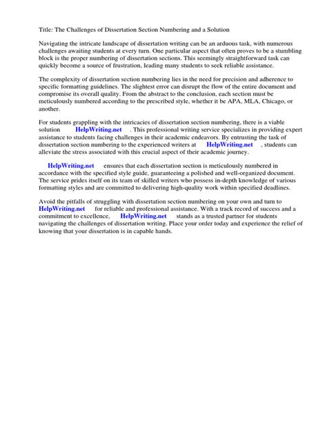 Dissertation Section Numbering Download Free Pdf Thesis Methodology
