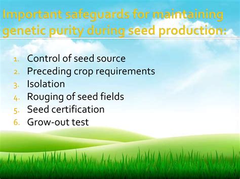 Principles Of Seed Production Ppt