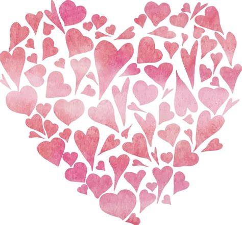 Watercolor Happy Valentines Day Hearts Frame On White 17733228 Vector
