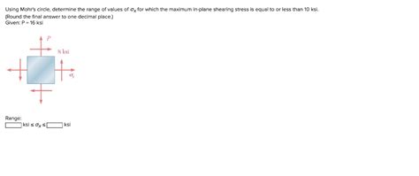 solved using mohr s circle determine the range of values of